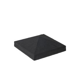 Paalmuts met punt Beton Zwart Gecoat 35x35x5 | Buitenbart.nl